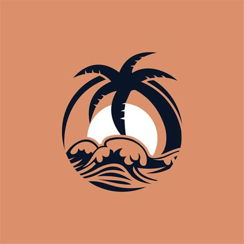 Tree Palm Wave Beach Creative Logo 12186980 Vector Art At Vecteezy