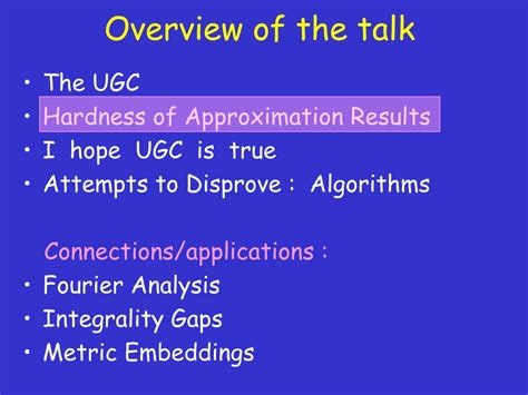 Ppt On The Unique Games Conjecture Powerpoint Presentation Free Download Id217458
