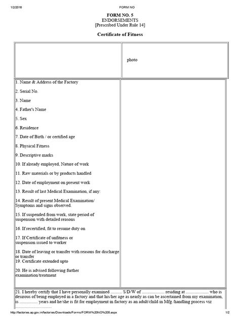 Form No 5 Pdf Clinical Medicine Medicine