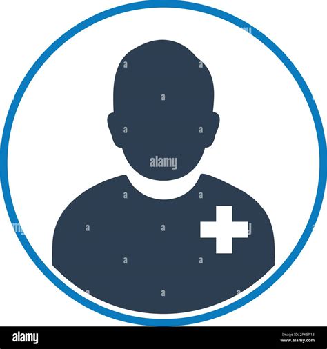 Male Patient Profile Icon With Circle Shape Flat Style Vector Eps