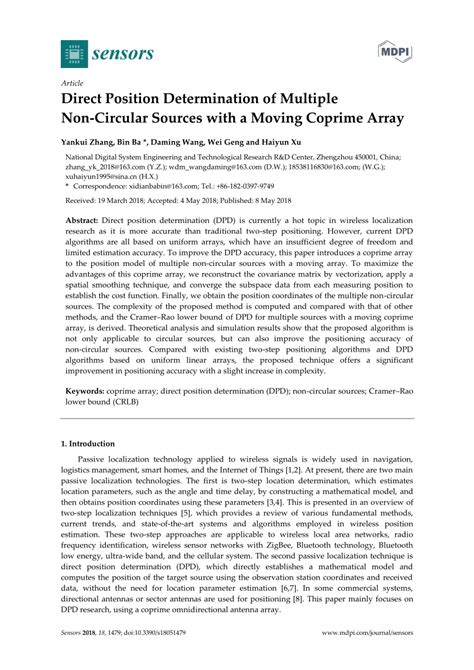 PDF Direct Position Determination Of Multiple Non Circular Sources