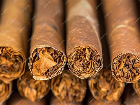 Closeup Of Rolled Tobacco Leaves Premium Ai Generated Image