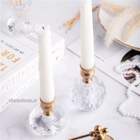 خرید و قیمت جاشمعی شیک و خاص برنجی و کریستال از غرفه 🌟🌟تولید و پخش دکوریجات امیران سرام🌟🌟