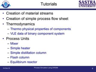 Process Simulation Using DWSIM PPTX