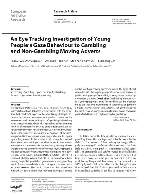 Pdf An Eye Tracking Investigation Of Young Peoples Gaze Behaviour To