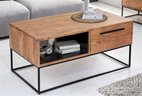 Stolik Kawowy Z Drewna Akacjowego 110x60x50 Straight Stolik Z Drewna