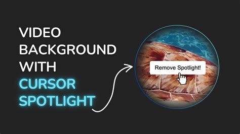 Video Background With Cursor Spotlight Effect Html Css Js Youtube