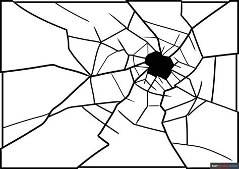 Broken Glass Coloring Page Easy Drawing Guides