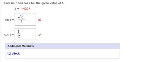 Solved Find Sint And Cost For The Given Value Of Chegg Com