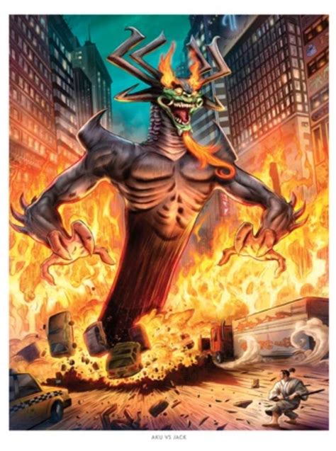 Anime Aku Vs Samurai Jack Premium Art Print