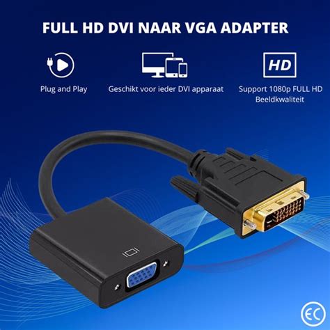Adroitgoods Dvi Naar Vga Kabel Adapter Full Hd Zwart