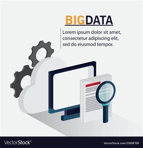 Big Data Center Base And Web Hosting Icon Set Vector Image