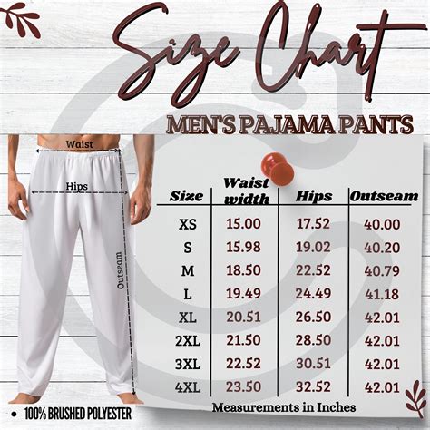 Mens Pajama Pants Aop Size Chart Pajama Pants Size Guide Men Mens
