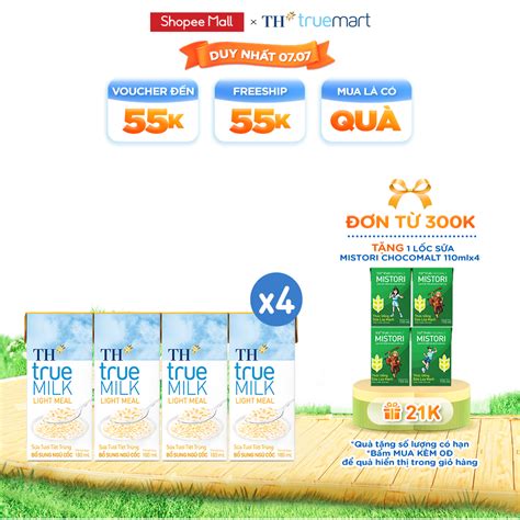 77 TẶng 1 LỐc Mistori ĐƠn 300k 4 Lốc Sữa Tươi Tiệt Trùng Th True Milk