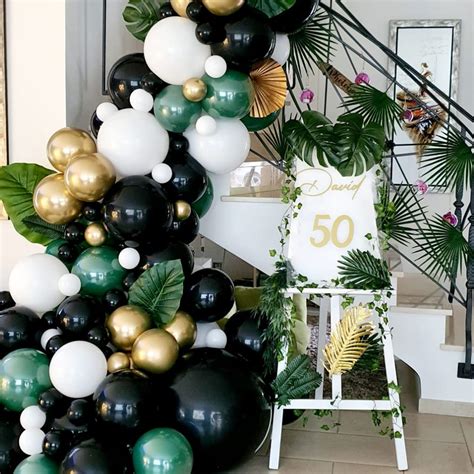 Buy PartyWoo Black Gold And Green Balloons 60 Pcs 12 Inch Green