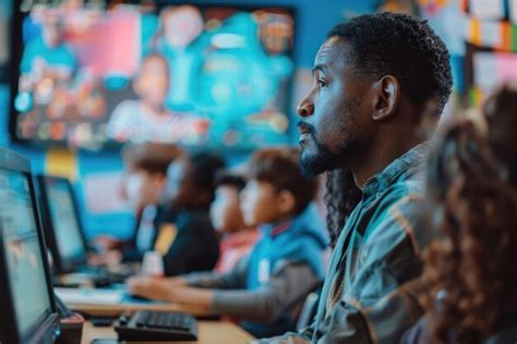 Premium Photo A Teacher Instructing A Diverse Multiethnic Group Generative Ai