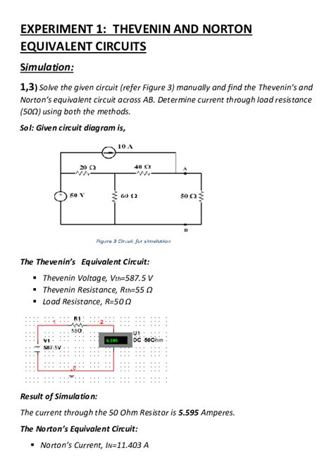 doc experiment 1 thevenin and norton equivalent circuits