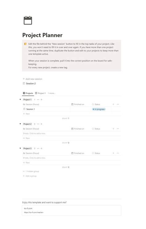 Notion Template Project Planner Project Planner Template Project Planner Notions