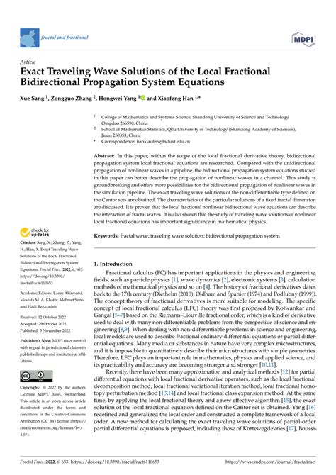 Pdf Exact Traveling Wave Solutions Of The Local Fractional