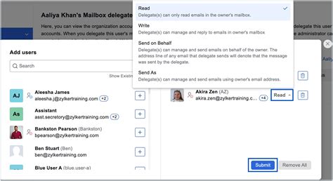 Mailbox Delegation Admin Settings Zoho Mail