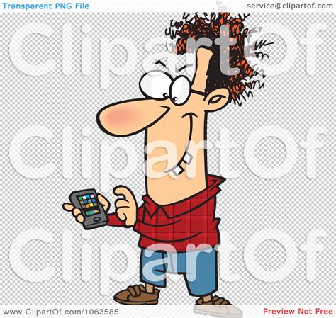 Clipart Devious Nerd With A Gadget 1 Royalty Free Vector Illustration