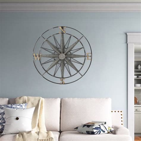 Homebeez Round Metal Compass Wall Decor Nautical Compass Wall Decormetal Wall Art Hanging Wall