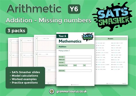 Y6 Sats Smasher Maths Arithmetic Addition Missing Numbers