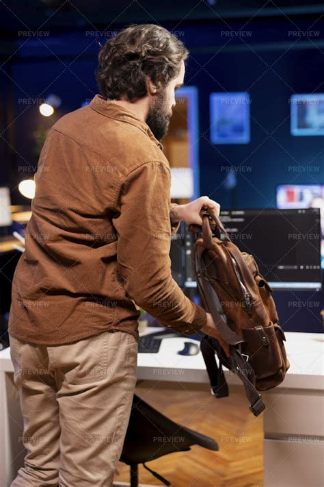 It Worker Ending Work Shift After Finishing Tasks And Debugging Code