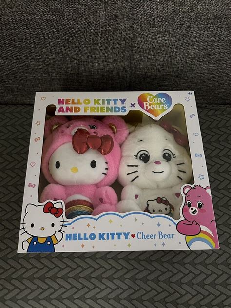 Hello Kitty And Friends X Care Bears Cheer Bear Sealed Box Set 2 Plush