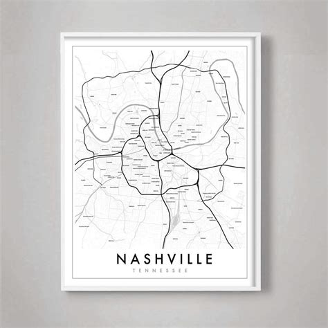 Nashville Neighborhood Map Print Capricorn Press