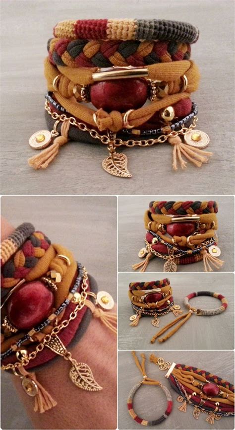 Yellow Purple Bohemian Bracelet Boho Bracelet Set Costume Etsy