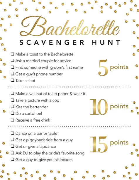 Printable Bachelorette Scavenger Hunt Template Print Off Etsy In 2022