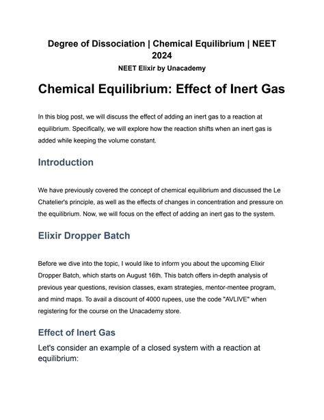 Solution Chemical Equilibrium Neet 2024 Studypool