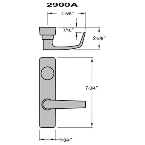 4903a Precision Rim Exit Device Lever Trim With A Lever And