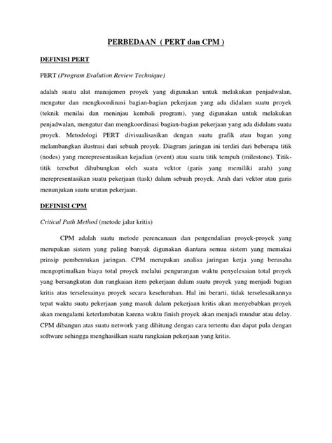 Pert Dan Cpm Pdf