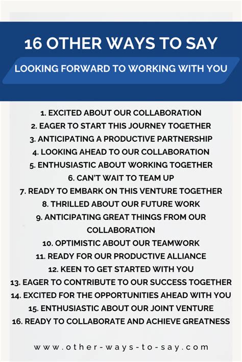 16 Other Ways To Say Looking Forward To Working With You” Examples