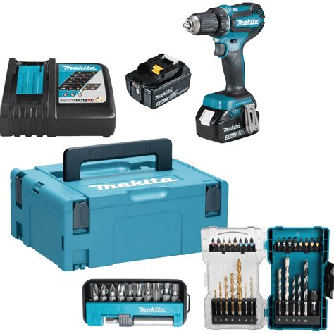 Vorteils-Set Makita Akku-Bohrschrauber DDF485RTJ, Bit-Sets E-07054 ...