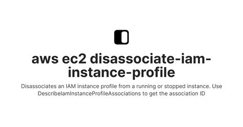 Aws Ec2 Disassociate Iam Instance Profile Fig