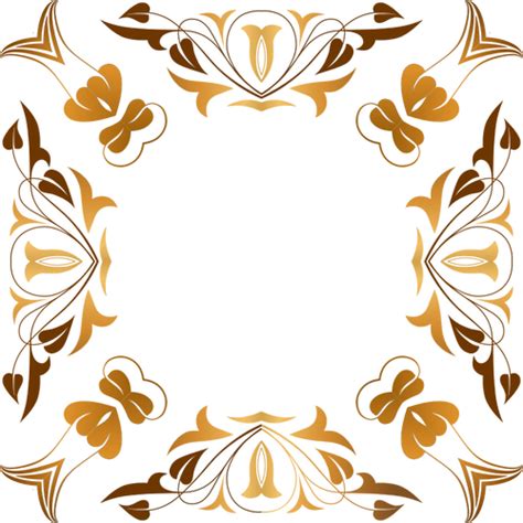 Rectangular Floral Brown Border Vector Graphics Public Domain Vectors