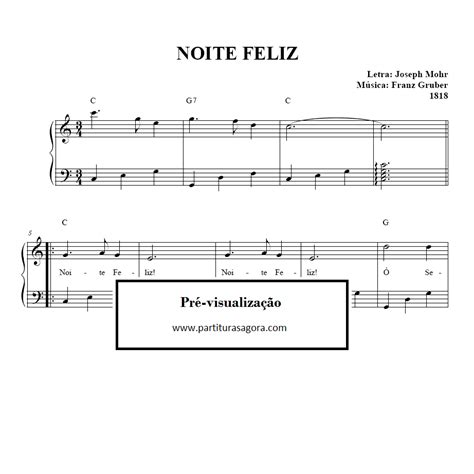 NOITE FELIZ Franz Gruber Piano PARTITURA Partituras Agora