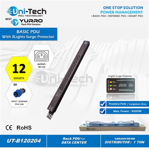 jual stop kontak listrik rack pdu 12 ports c13 with 3lsp input iec 2p e