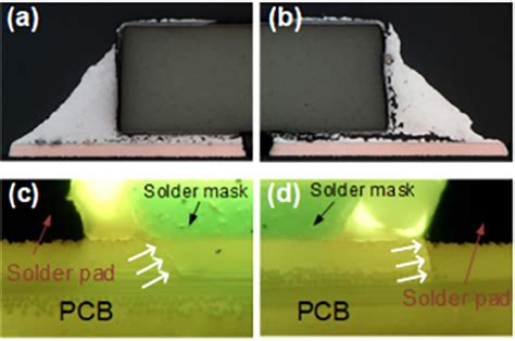 Cross Sections Of The Solder Joints To A Thermally Cycled Resistor