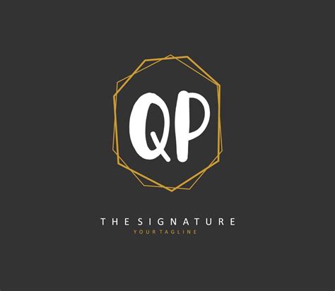 Qp Initial Letter Handwriting And Signature Logo A Concept Handwriting