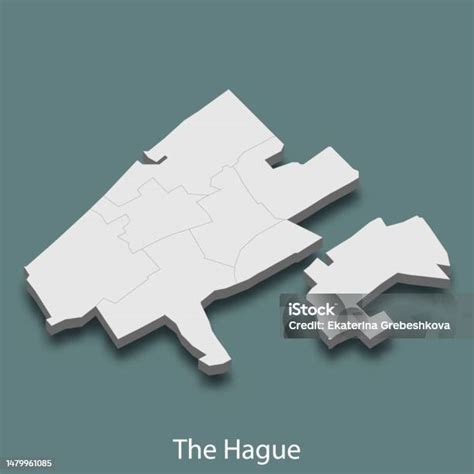 헤이그의 3d 아이소 메트릭지도는 네덜란드의 도시입니다 0명에 대한 스톡 벡터 아트 및 기타 이미지 0명 3차원 형태