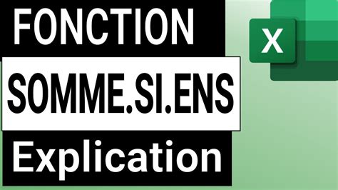 SOMME SI ENS Fonction Excel YouTube