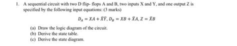 Solved A Sequential Circuit With Two D Flip Flops A And B Chegg