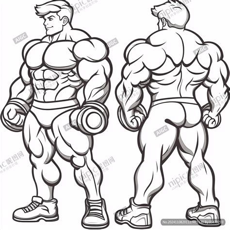 Ai创作图手绘举重运动员 健美卡 卡通肌肉男 线稿运动员 健美运动员高清图 健身房吉祥物 举重卡通人物形象 肌肉卡通 健美人体剪影 健美健身健身人物 肌肉健美运动 举重q版人物 健身人物手绘