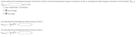 Rotation Is 0 15 M The Barbell Spins Clockwise