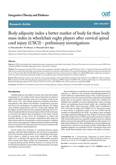 Pdf Body Adiposity Index A Better Marker Of Body Fat Than Body Mass