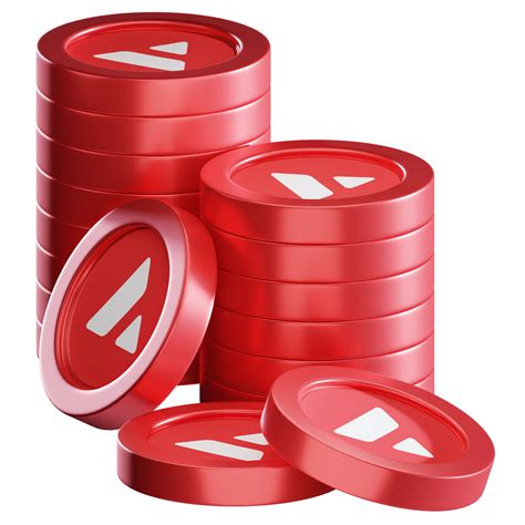 Avalanche AVAX Coin Stacks Cryptocurrency 3D Render Illustration